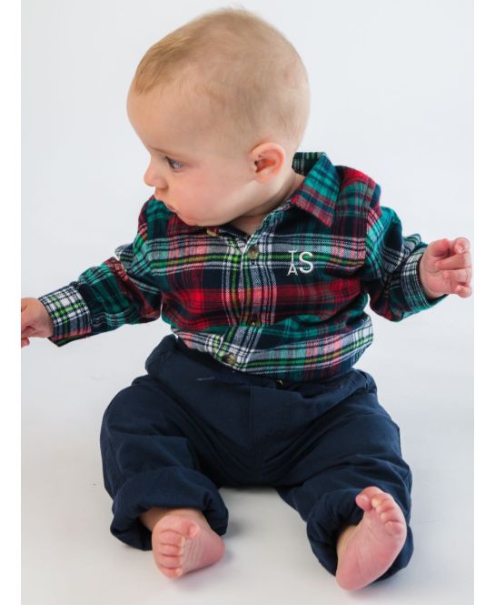 Christopher Plaid Long Sleeve Button Down Bodysuit