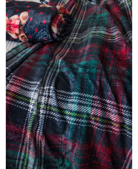 Kid Printed Plush Minky Blanket-Christopher Plaid