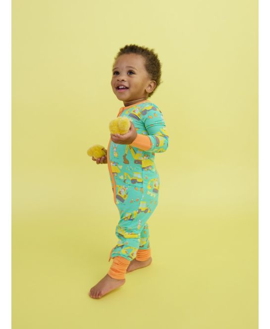 Bunny Builders Convertible One Piece Pajama, Bamboo Viscose