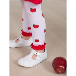 Apple Orchard Patterned Footless Ruffle Tights