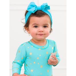 Bright Aqua Shimmer Swim Bow Headband