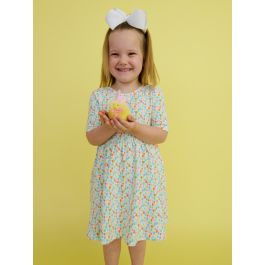 Hoppy Eggs Knit Short Sleeve Twirl Dress
