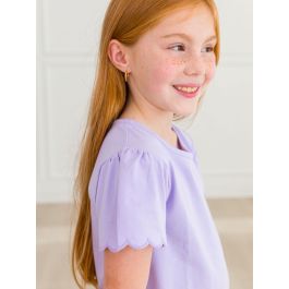 Lavender Short Sleeve Scallop Tee