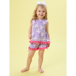 Purple Sunny Bunnies Knit Swing Top and Short Set