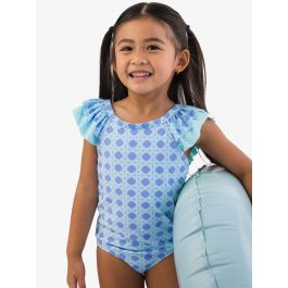 Periwinkle Blue Coastal Cane Bow V-Back One Piece Swimsuit
