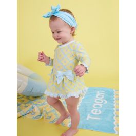 Banana Coastal Charm Long Sleeve One Piece Bow Peplum Rash Guard ...