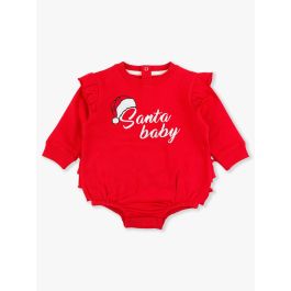 Santa Baby Red Sweatshirt Bubble Romper